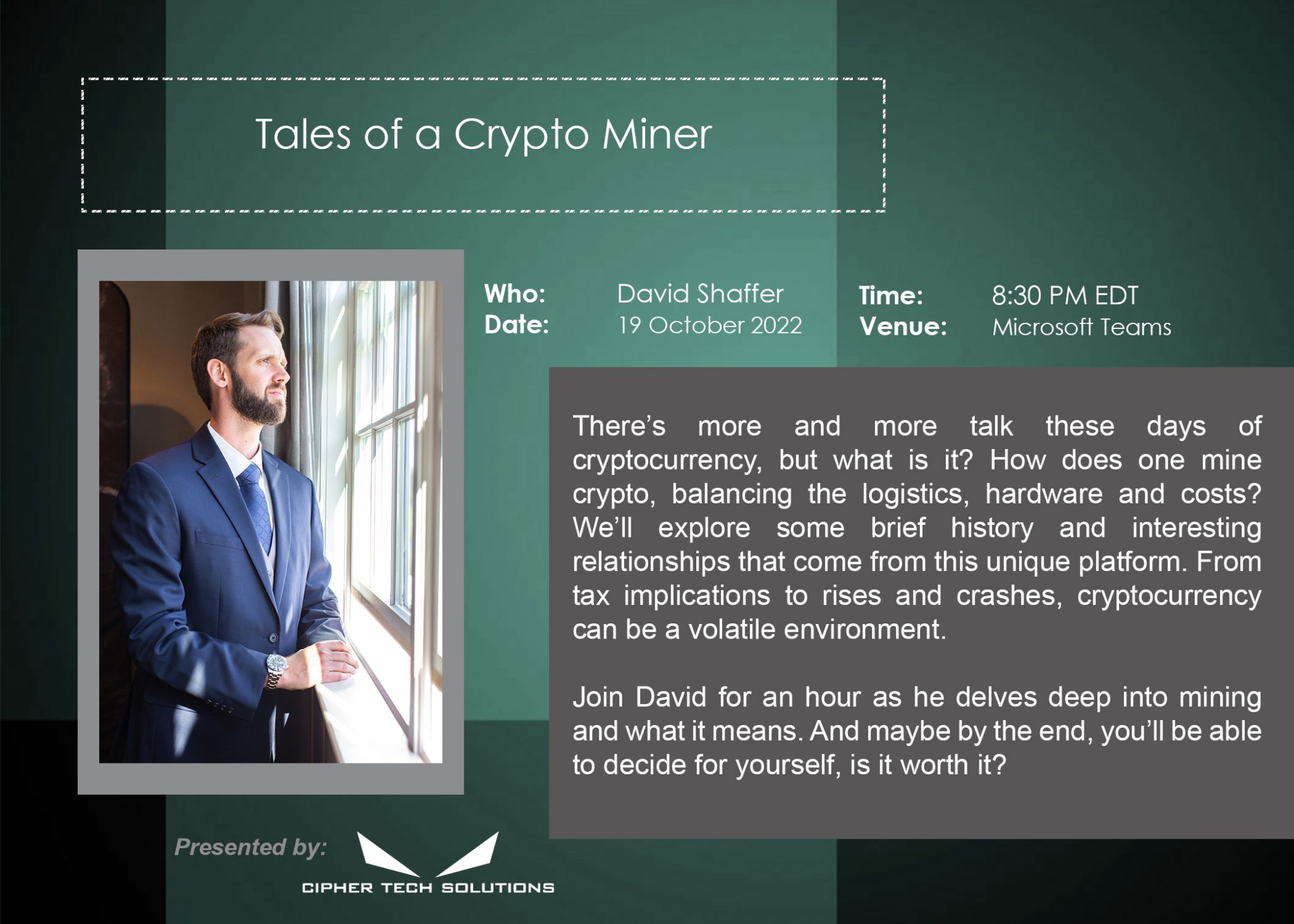 talks – Cipher Tech Solutions, Inc.